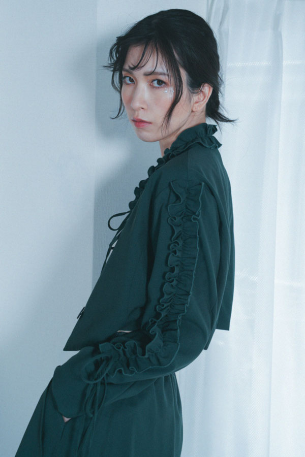 【Nora Lily】「elle」Frill Short Jacket-Dark Green-224542088-23F – INTERPLAY