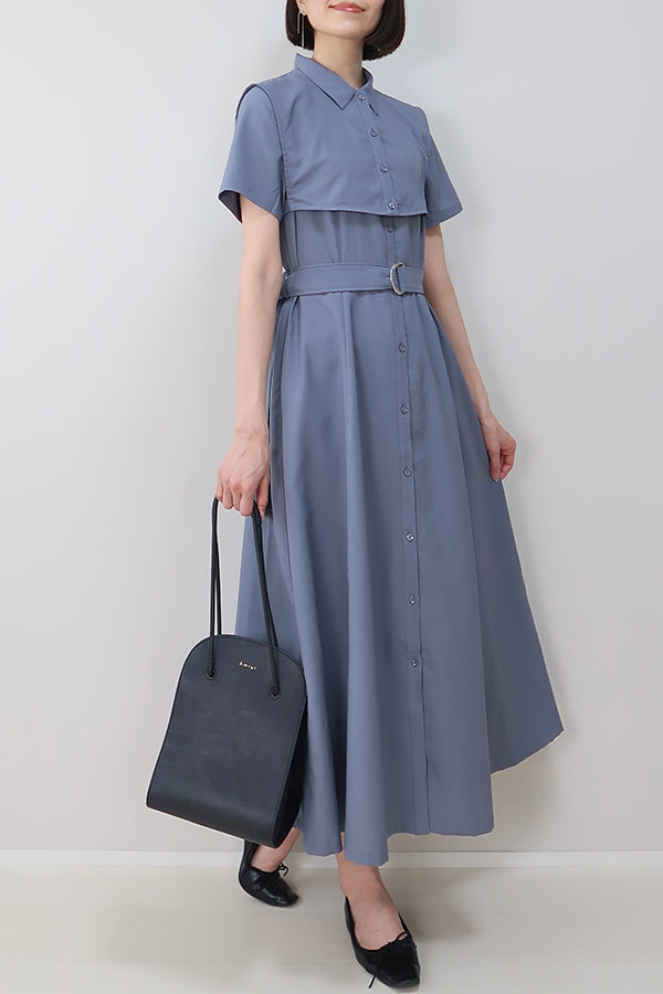 【INTERPLAY x MAYUKO】Breeze Layer Dress-Blue-625150001-92F