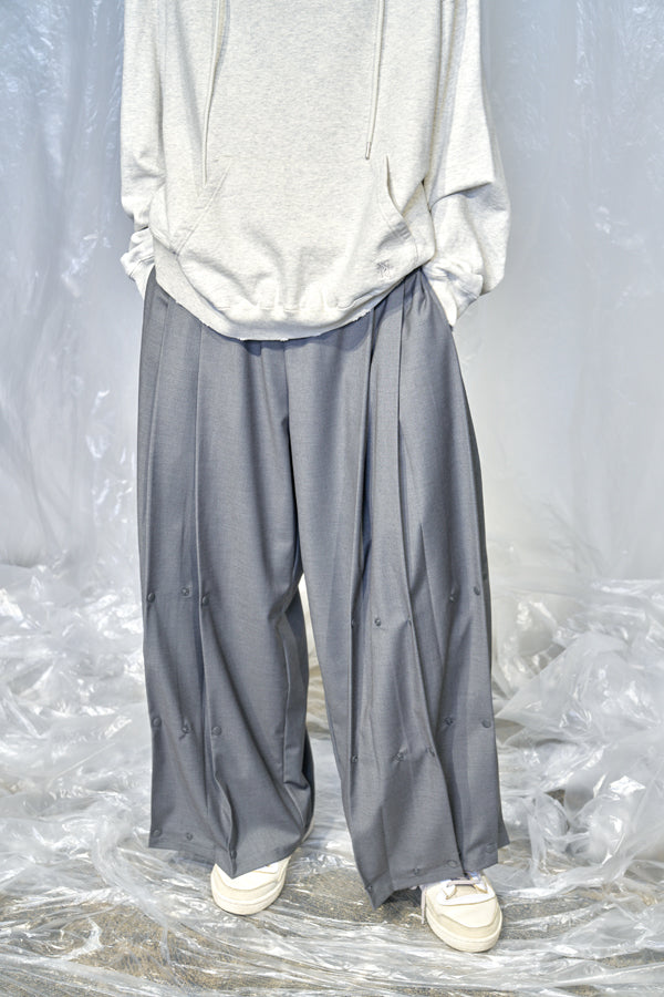 【Nora Lily】Tuck Tuck Wide Pants(UNISEX)-GREY-224760071-12F – INTERPLAY